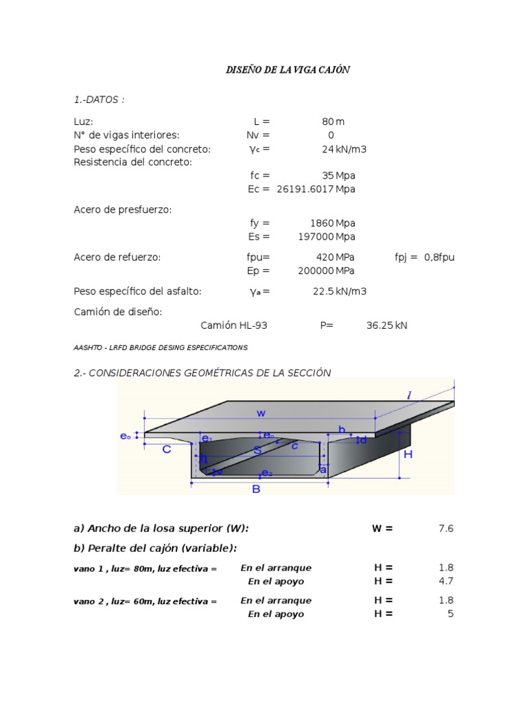 Diseño de La Viga Cajón | Ingeniería de Edificación | Ingeniería