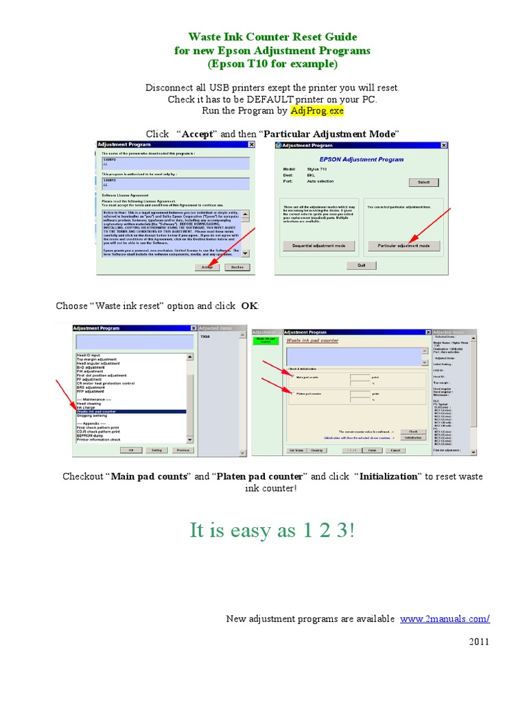 Epson Waste Ink Reset Guide | PDF