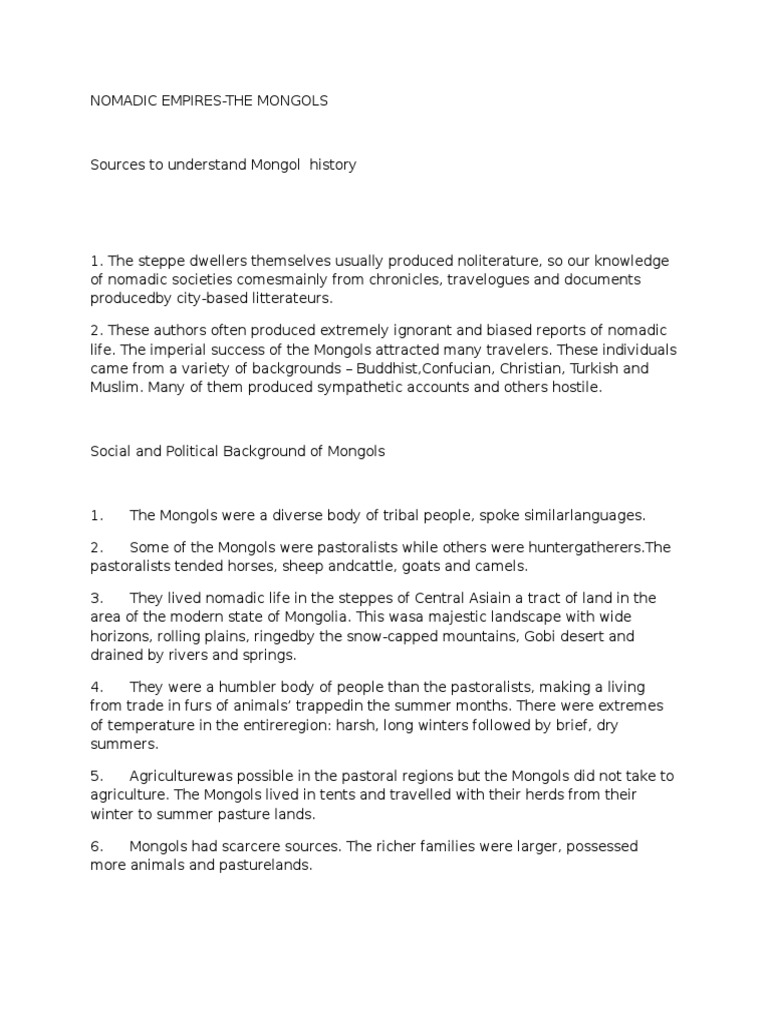 Nomadic Empire | PDF | Genghis Khan | Mongols