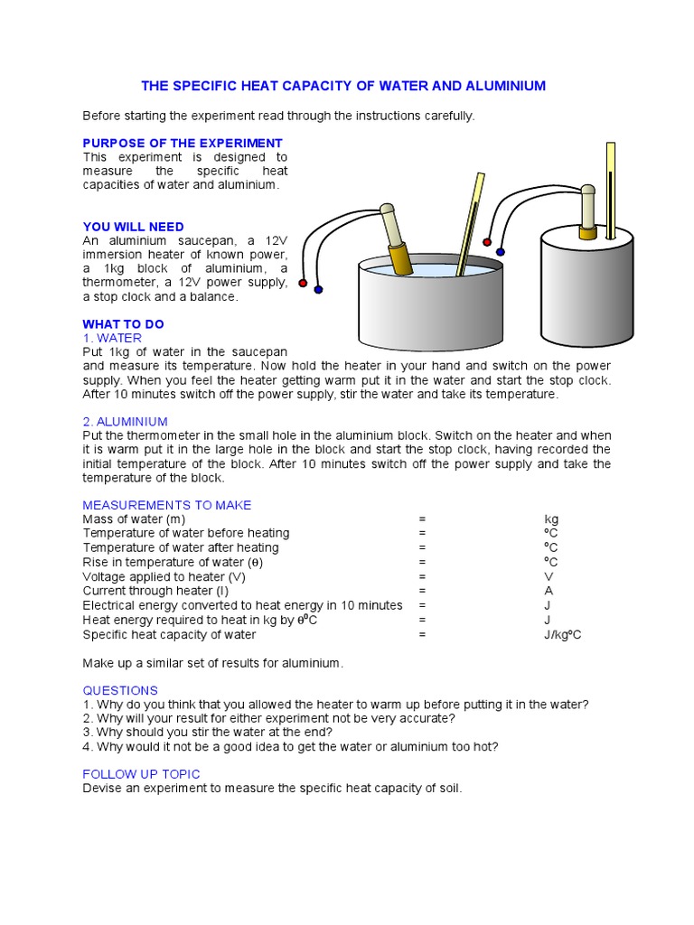 Specific Heat Capacity Experiment | PDF | Home & Garden