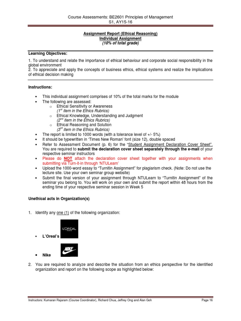 Rubrics For Assignment Ethical | PDF | Turnitin | Educational Assessment