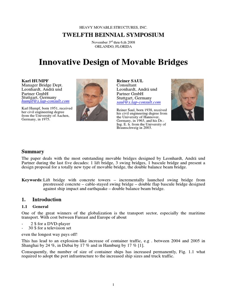 Design of Movable Bridges | PDF | Deep Foundation | Bridge