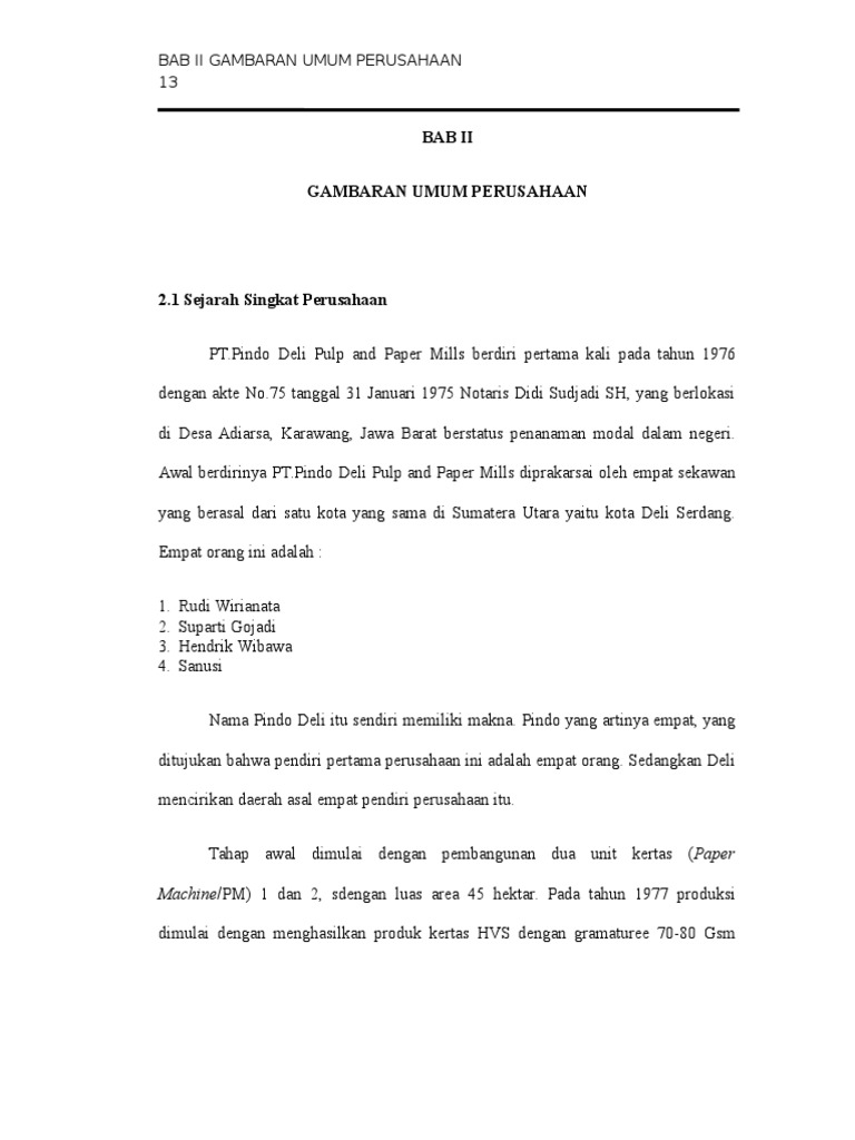PT - Pindo Deli Pulp and Paper Mills | PDF