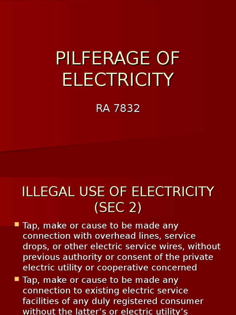 Pilferage of Electricity | PDF | Electric Power Transmission | Electricity