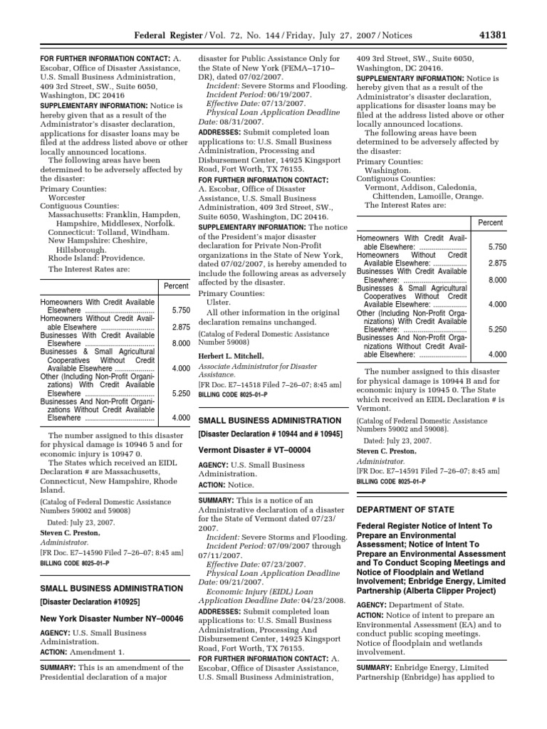 Notice: Environmental Statements Notice of Intent: Enbridge Energy, L.P ...