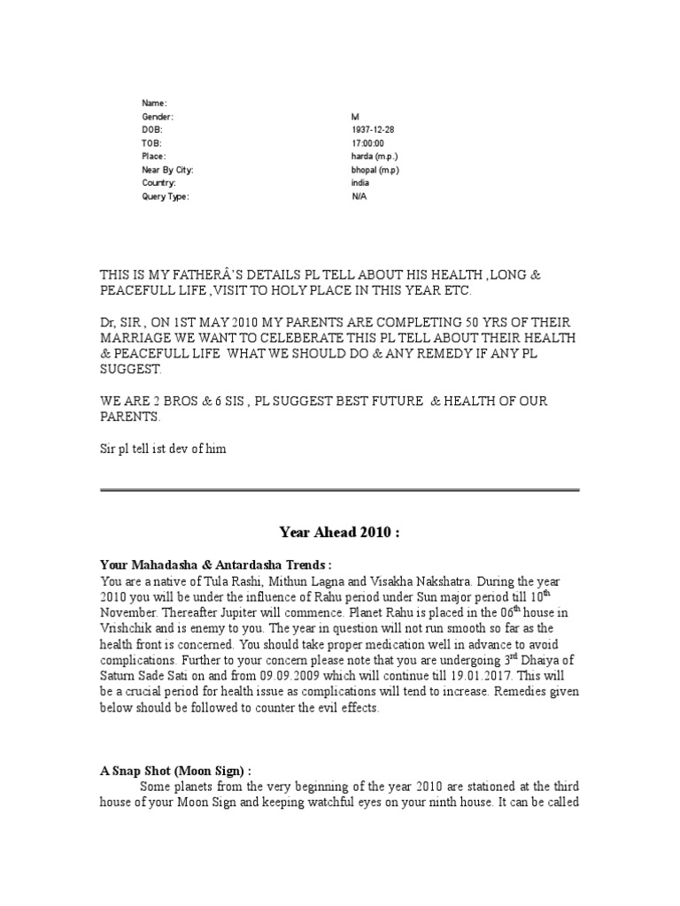 Astro Case Study - 415117 | PDF | Planets | Astrology