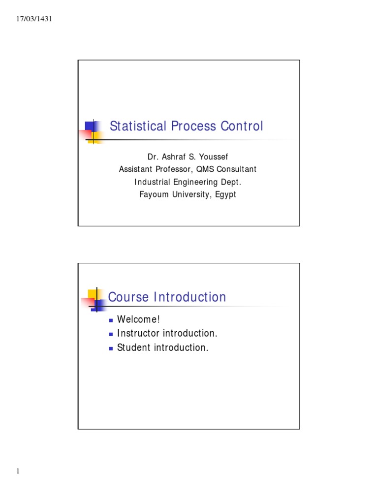 Statistical Process Control & Cost of Quality | PDF | Standard ...