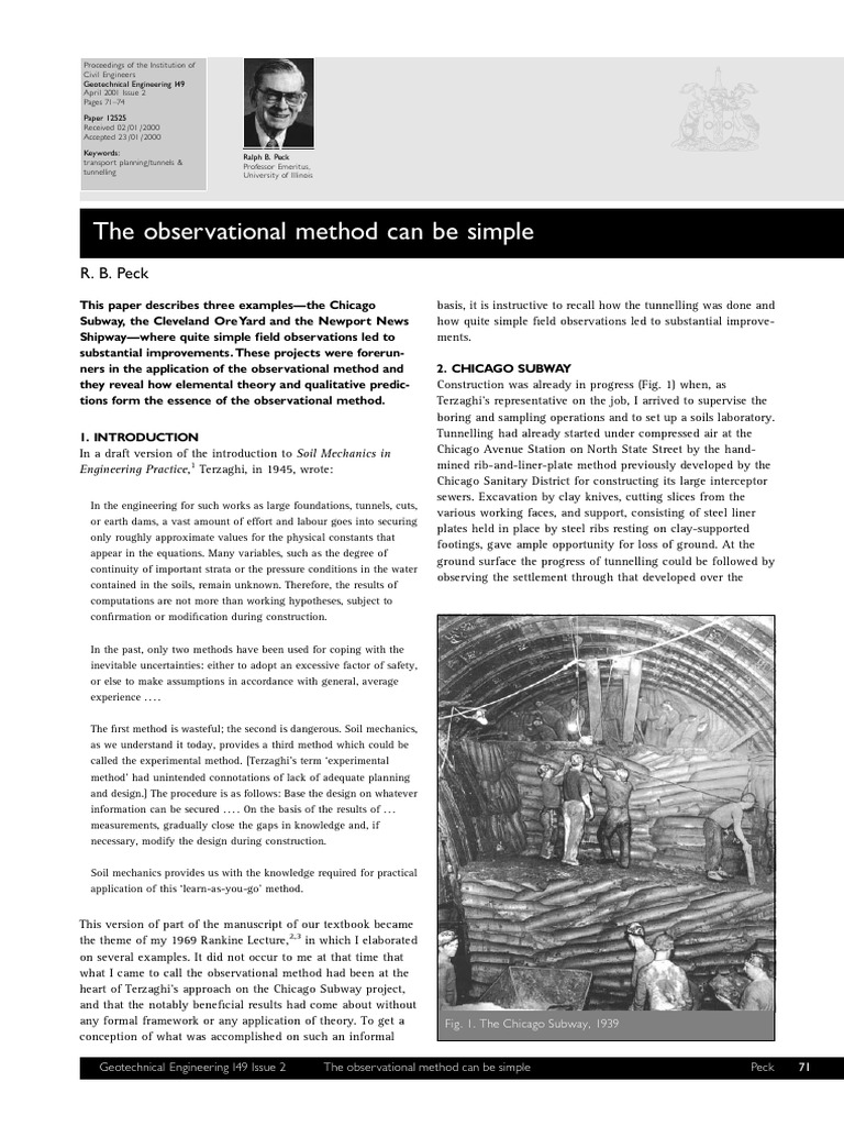 GT 1490the Observational Method Can Be Simple202 | PDF | Tunnel ...