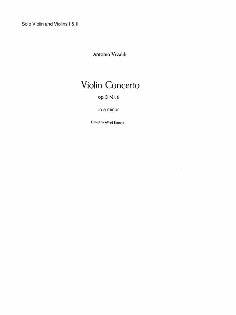 Antonio Vivaldi - Violin Concerto Op.3 Nr.6 | PDF