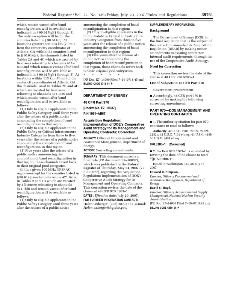 Rule: Acquisition Regulations: Management and Operating Contracts ...