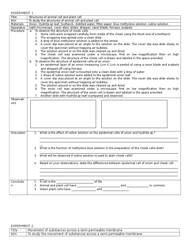 Biology Form 4 Compilation of Experiments | PDF | Vitamin C | Experiment