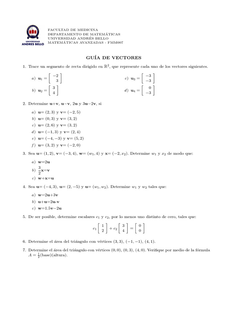 Guia Vectores | PDF