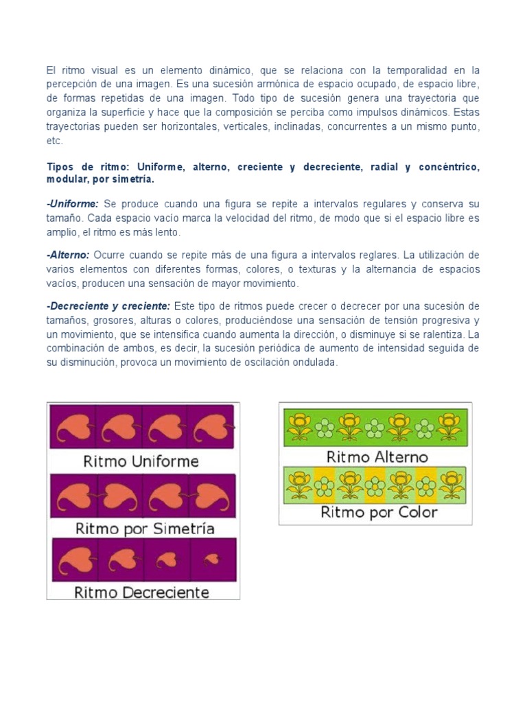 Tipos de ritmo: Uniforme, alterno, creciente y decreciente, radial y ...