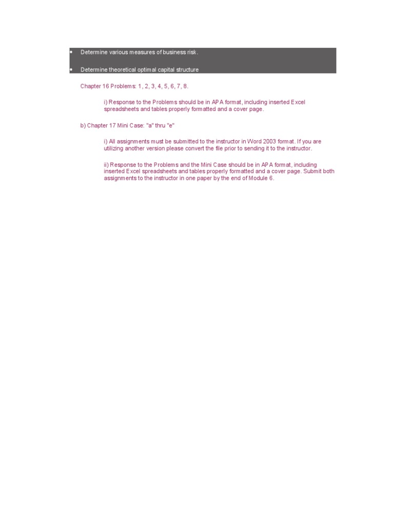 Chapter 16 Problems 1 2 3 4 5 6 7 8 | PDF | Capital Structure | Stocks