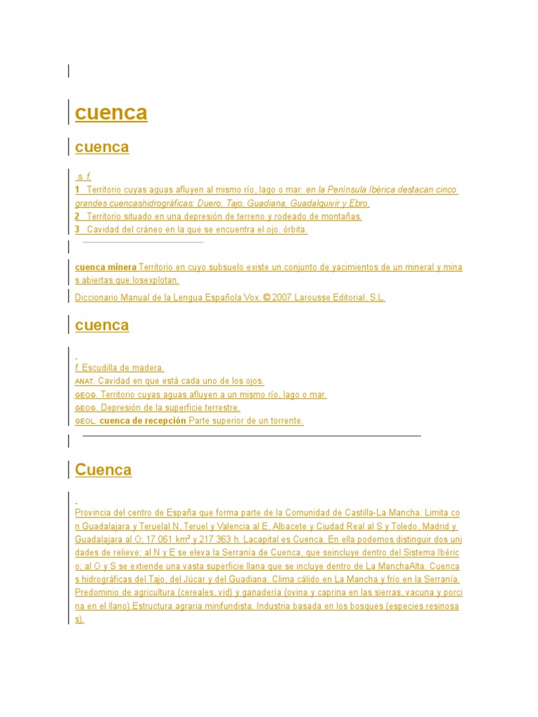 Definición de Cuenca en Geografía | PDF