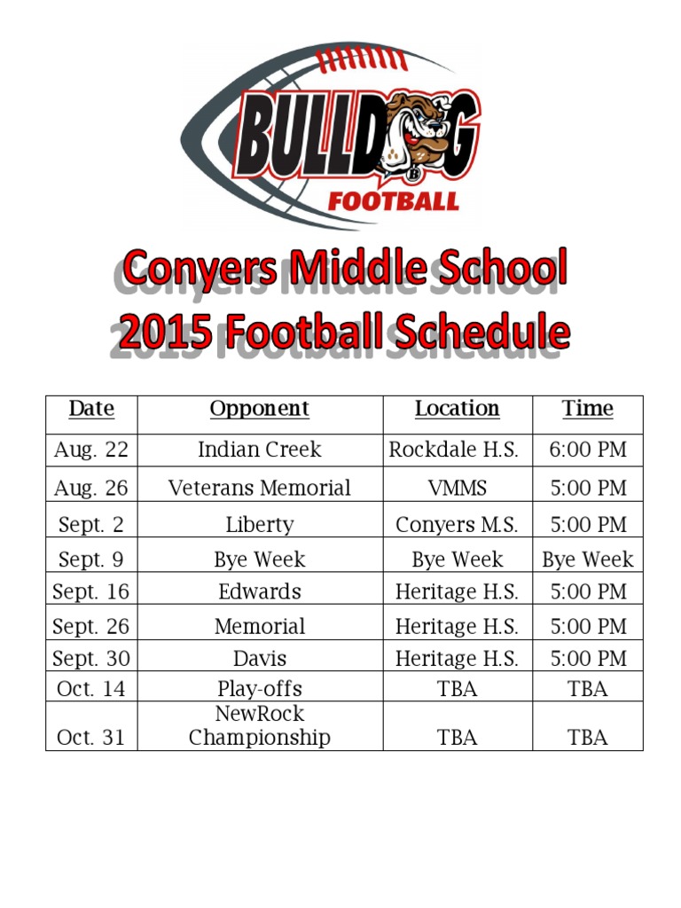 2015 Football Schedule | PDF