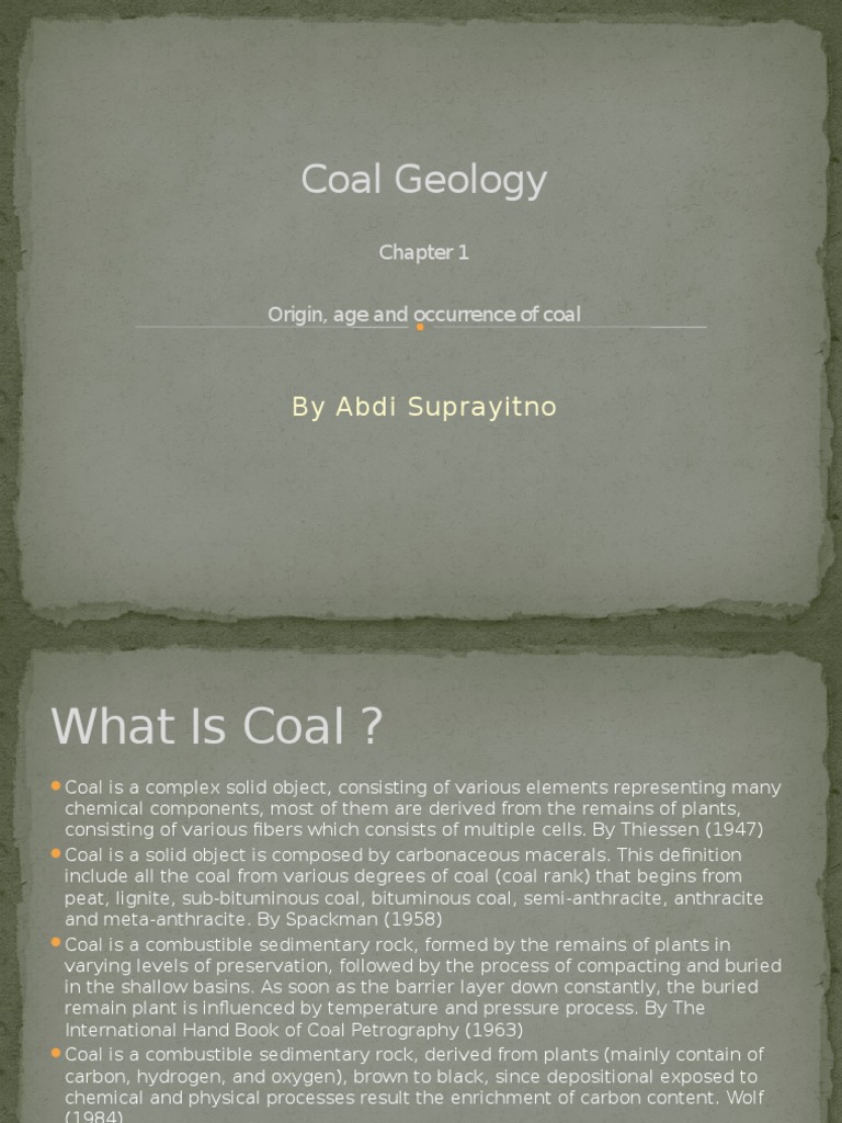 Coal Geology Introduction Pdf Sedimentary Rock Lignite