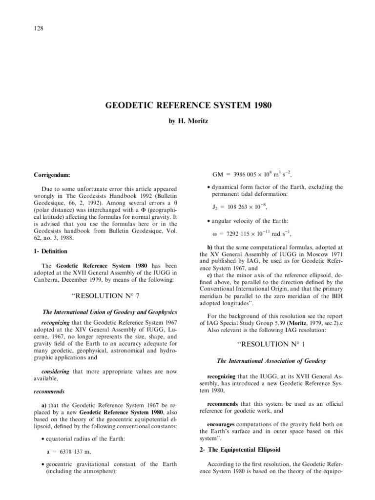 Geodetic Reference System 1980 | PDF | Geodesy | Latitude