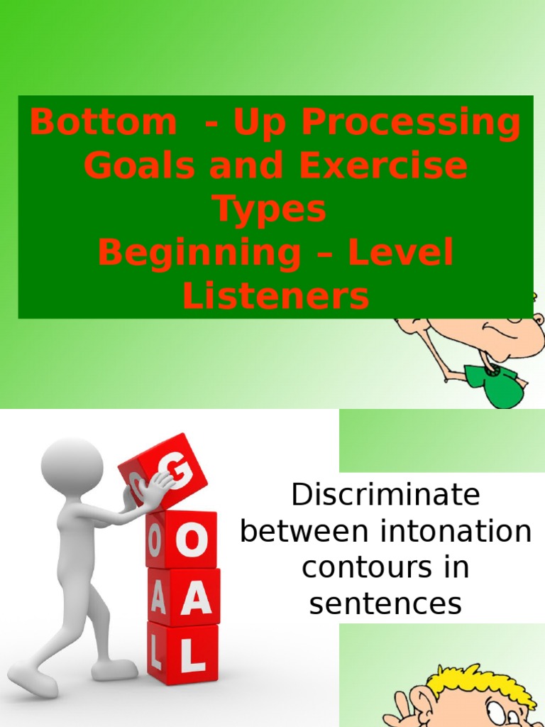Bottom - Up Processing Goals and Exercise Types Beginning - Level ...
