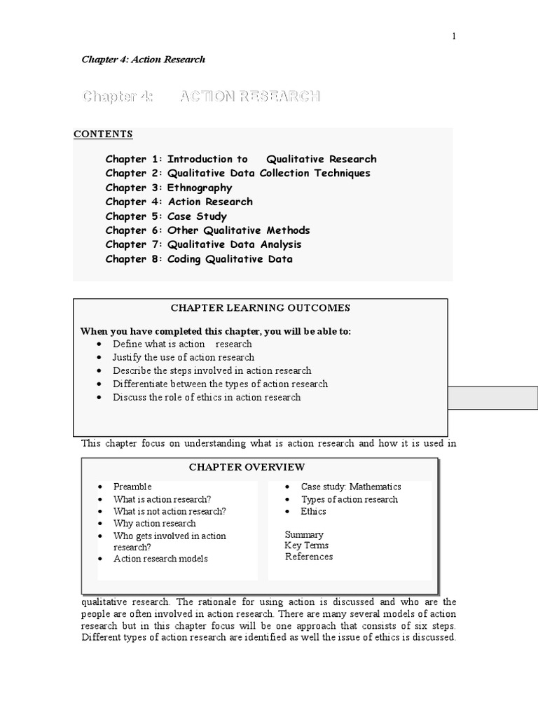 Chapter4 Action Research | PDF | Action Research | Qualitative Research