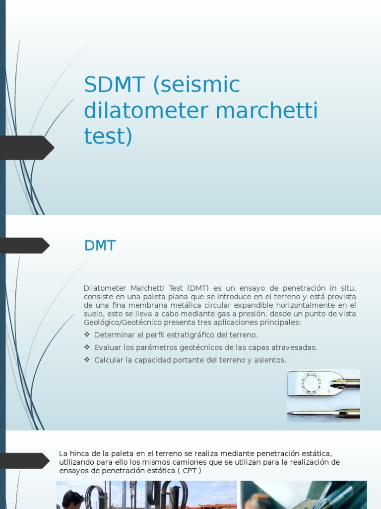SDMT Seismic Dilatometer Marchetti Test | PDF | Olas | Mecánica