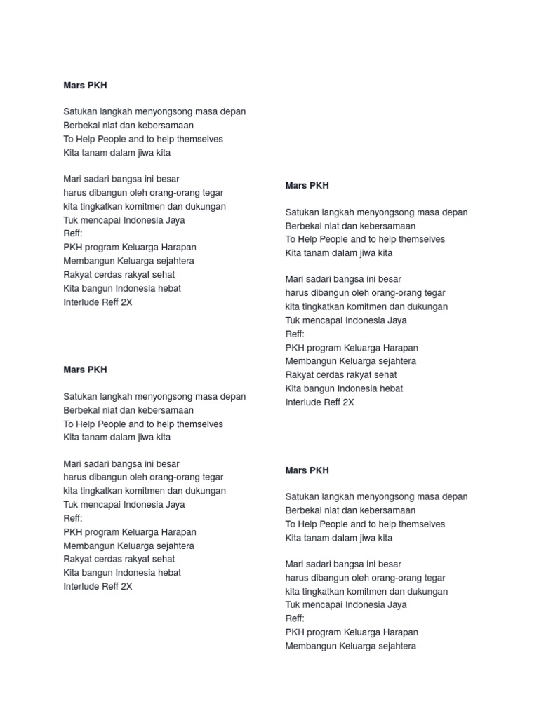 Mars PKH | PDF | Ilmu Sosial