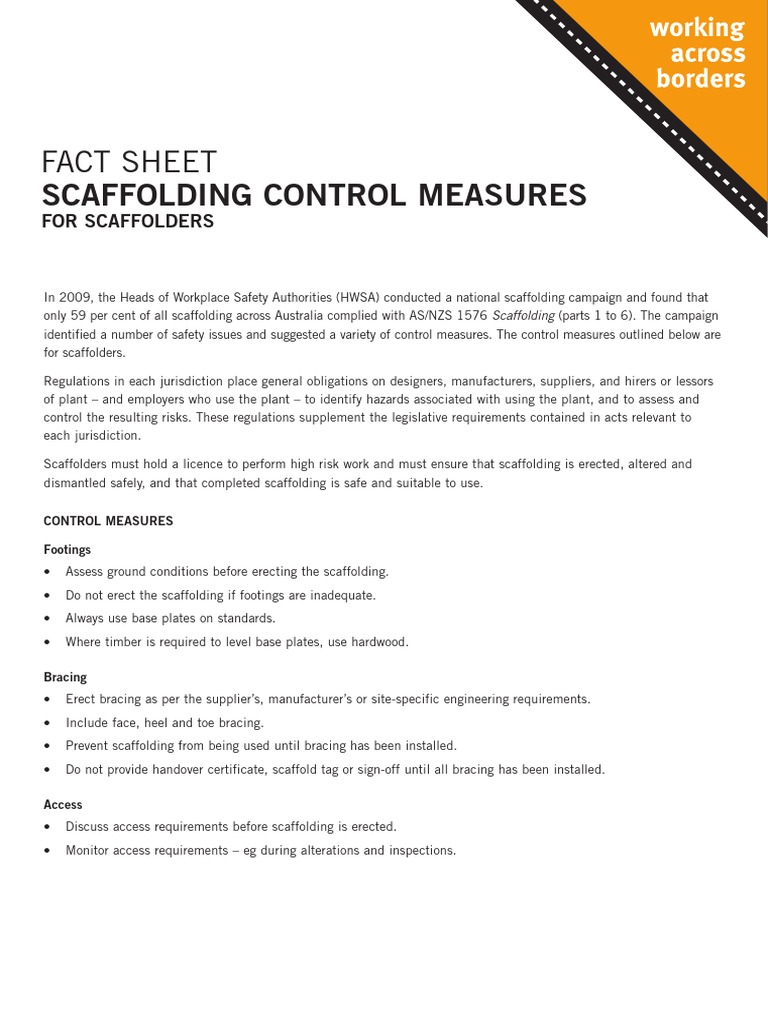 Scaffolding Control & Measures | PDF | Scaffolding | Safety