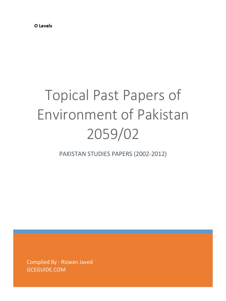 Past Papers: Pakistan Environment 2059/02 | PDF | Monsoon | Rain