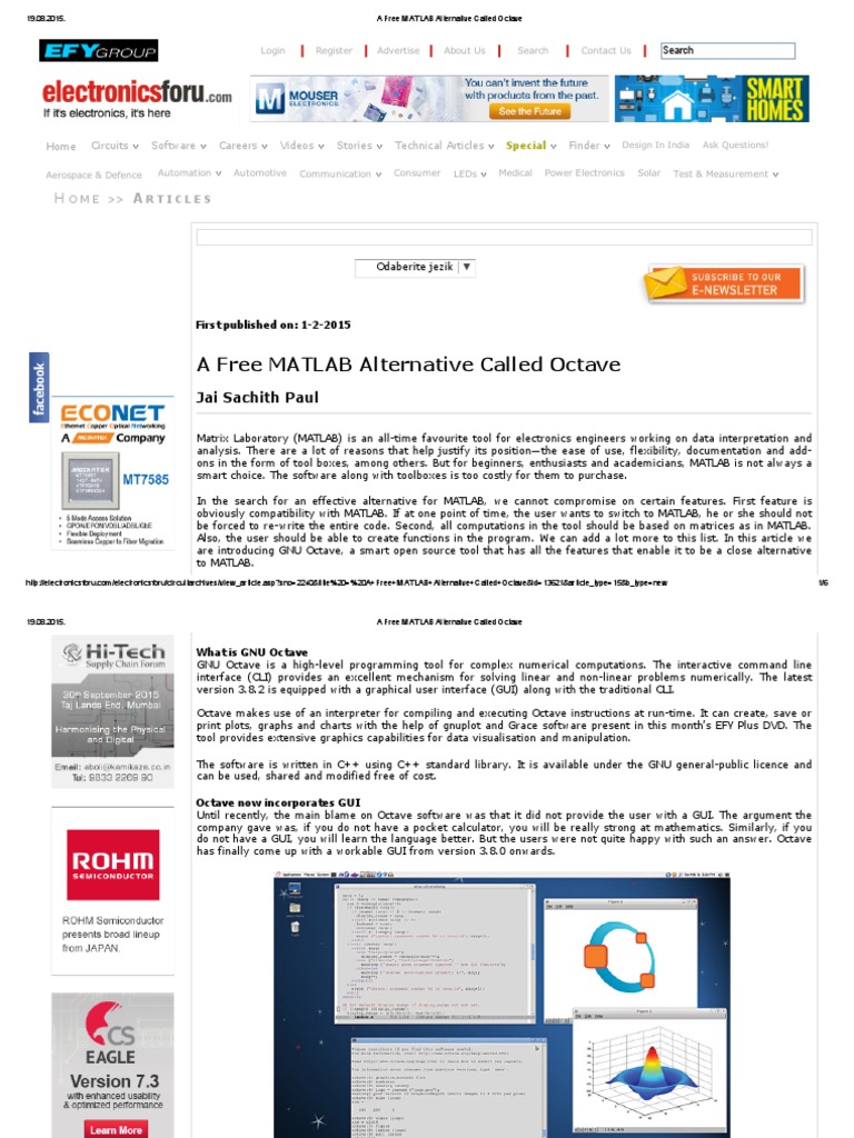 A Free MATLAB Alternative Called Octave | PDF | Matlab | R (Programming ...