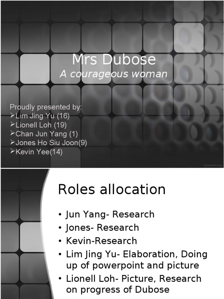 Mrs Dubose: A Courageous Woman | PDF