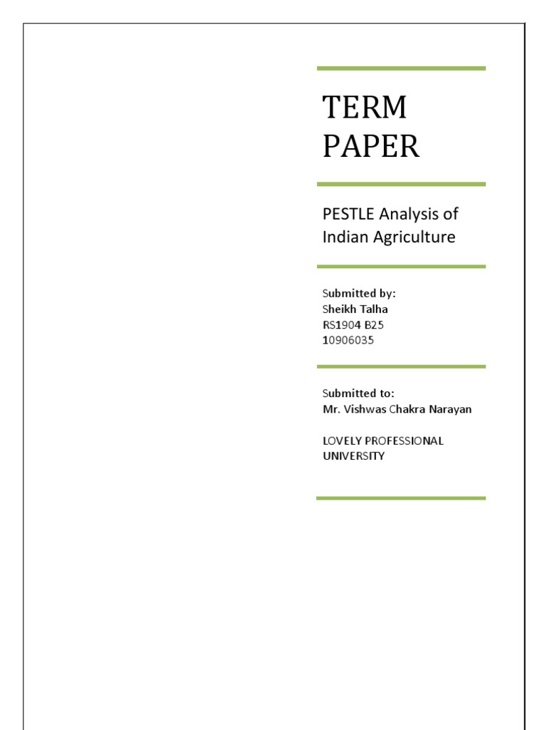 PESTLE Analysis of Indian Agriculture | PDF | Agriculture | Economic Growth