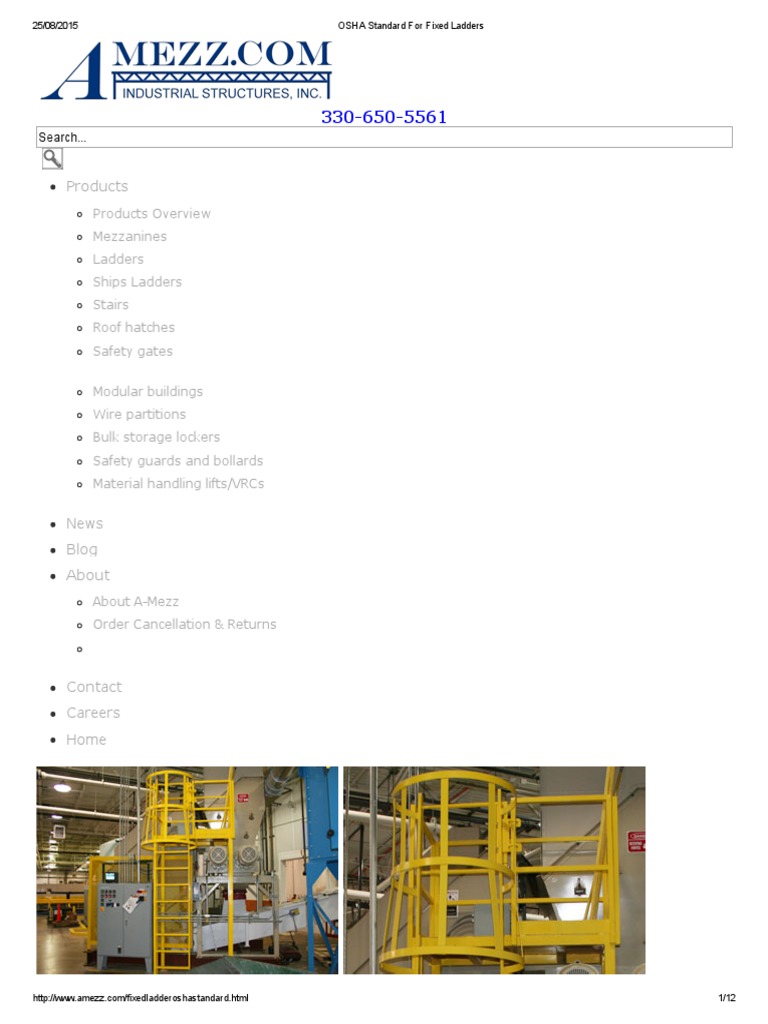 OSHA Standard For Fixed Ladders | Ladder | Nature