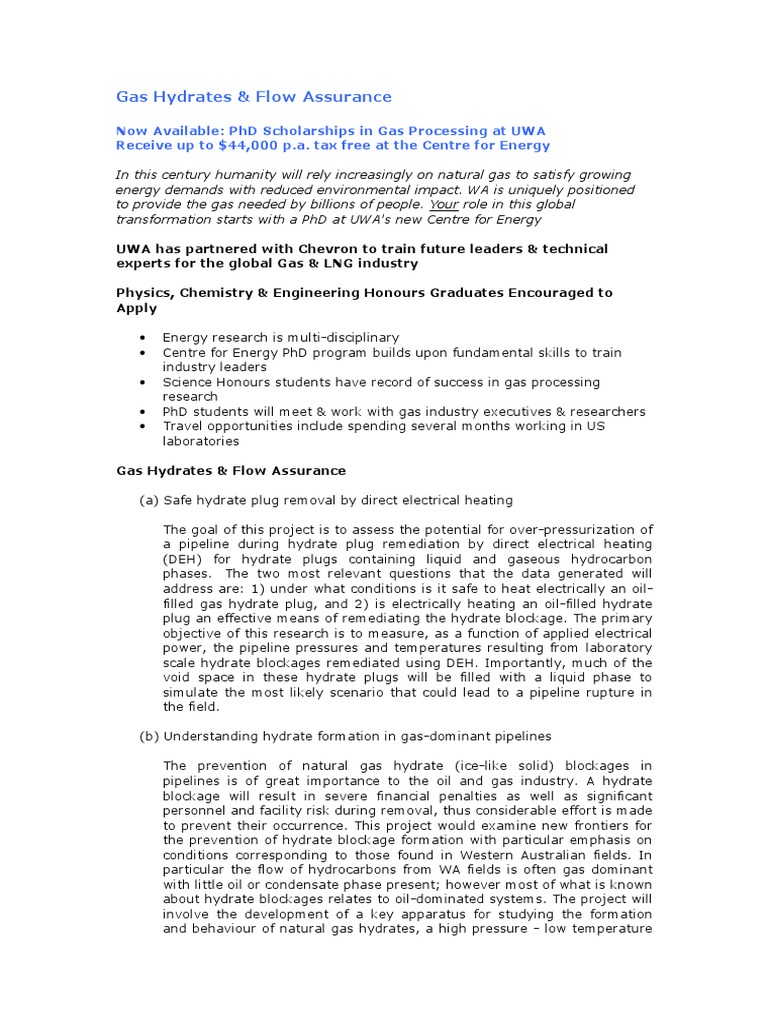 Gas Hydrates and Flow Assurance | PDF | Natural Gas | Pipeline Transport