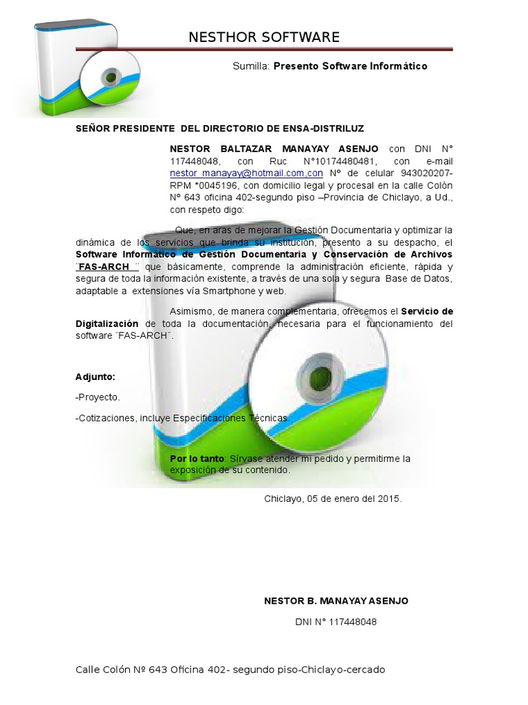 Carta Ensa | PDF | Escáner de imagen | Software