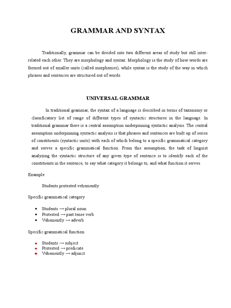 An In-Depth Exploration of Chomsky's Principles and Parameters Theory of Universal Grammar | PDF ...