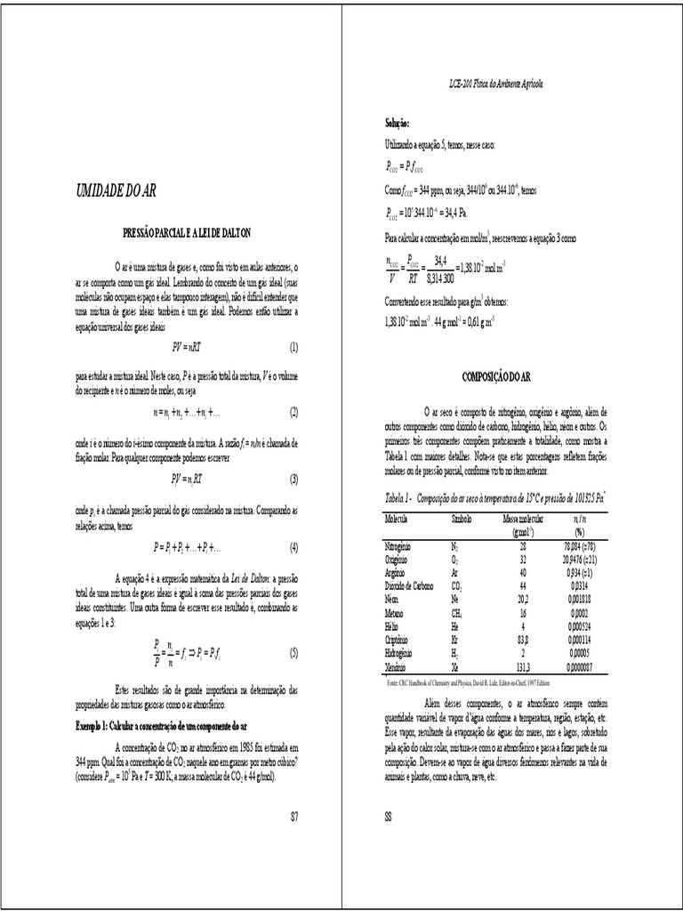 Carta de Umidade Do Ar | PDF | Umidade relativa | Umidade
