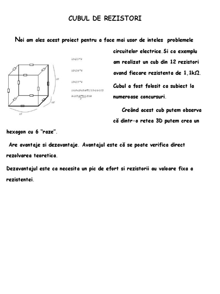 Prezentare Word Cub de Rezistori | PDF