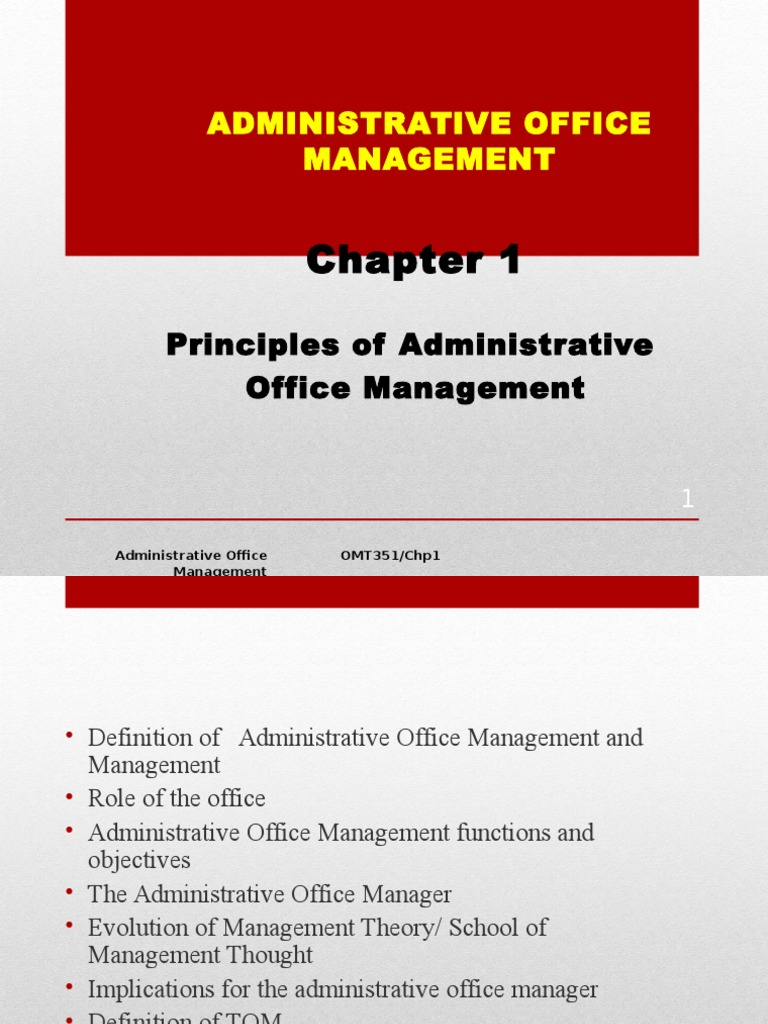Chapter 1 Latest Principle of Administrative Office MGT | PDF ...