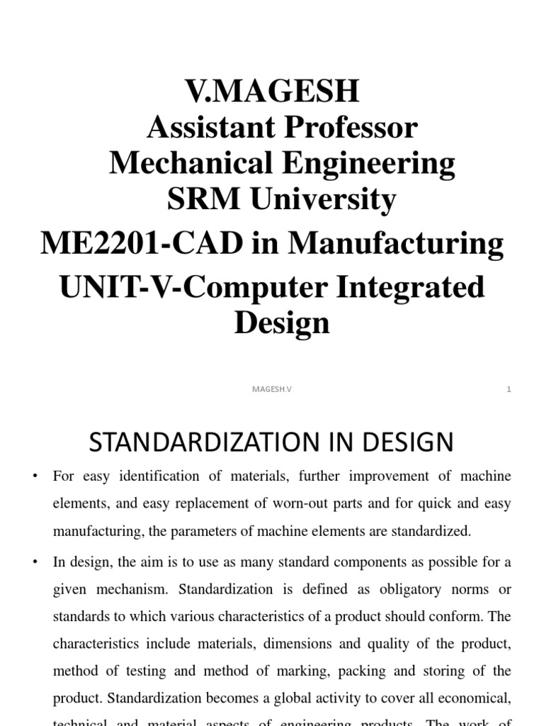 Standardization in Machine Design | PDF | Standardization | Machining
