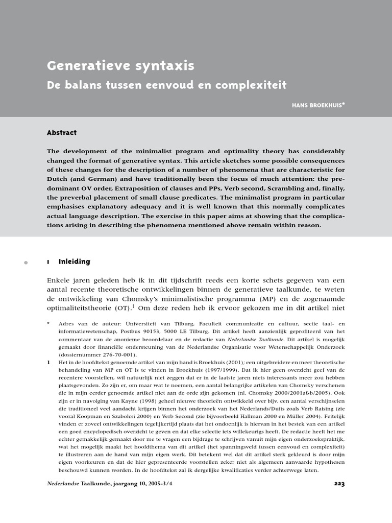 Broekhuis Balans Tussen Eenvoud en Complexiteit | PDF | Subject ...