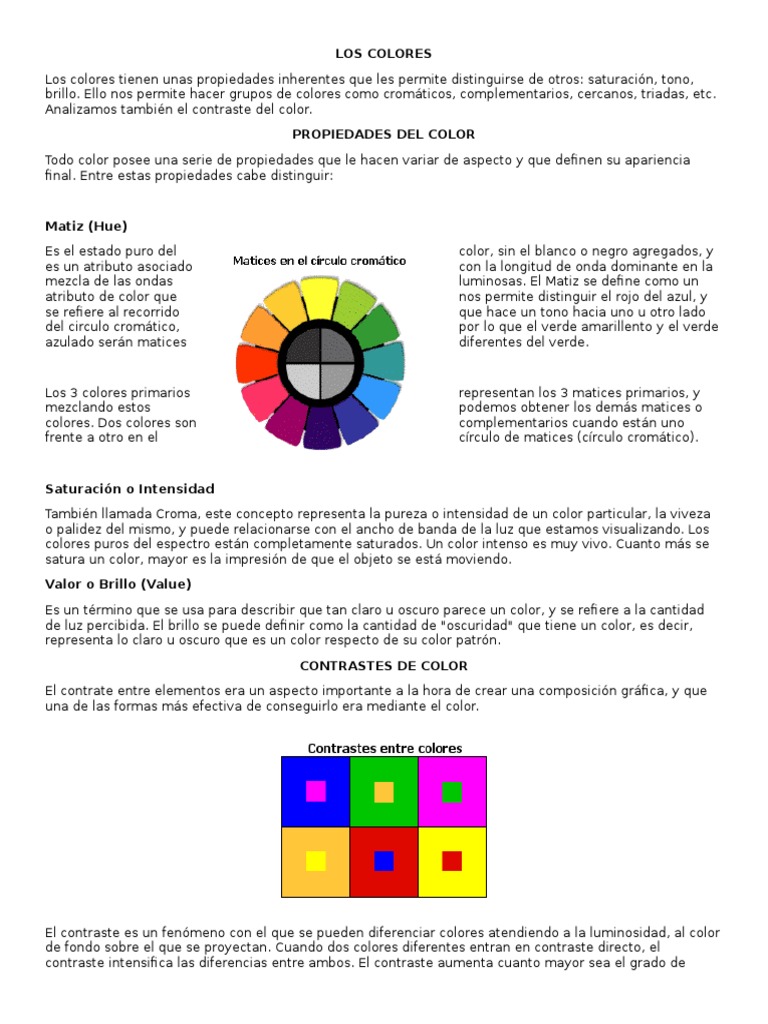 Propiedades de Los Colores | PDF | Matiz | Color