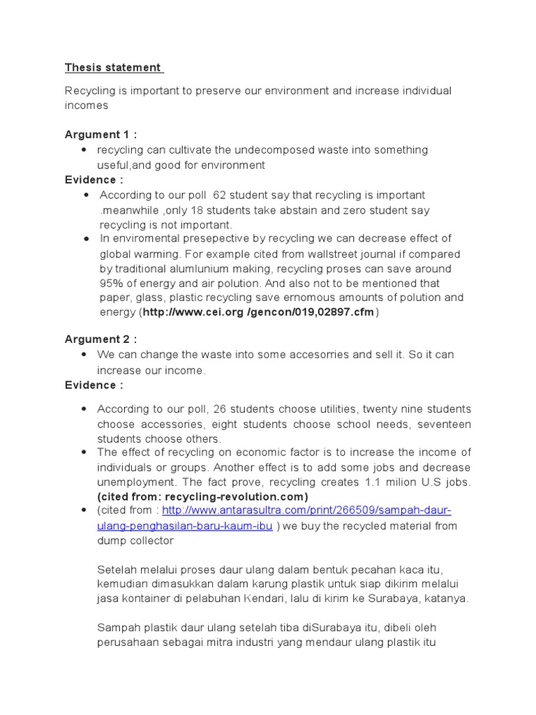 Recycling Essay | PDF | Recycling | Waste
