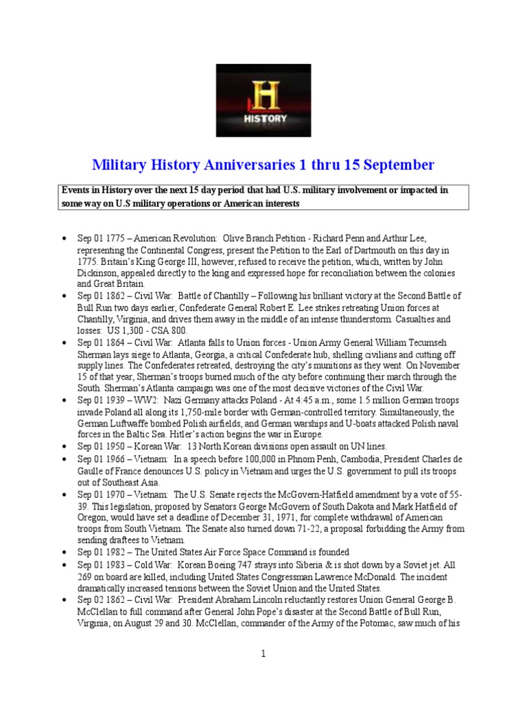 Military History Anniversaries 0901 Thru 091515 | PDF | World War II ...