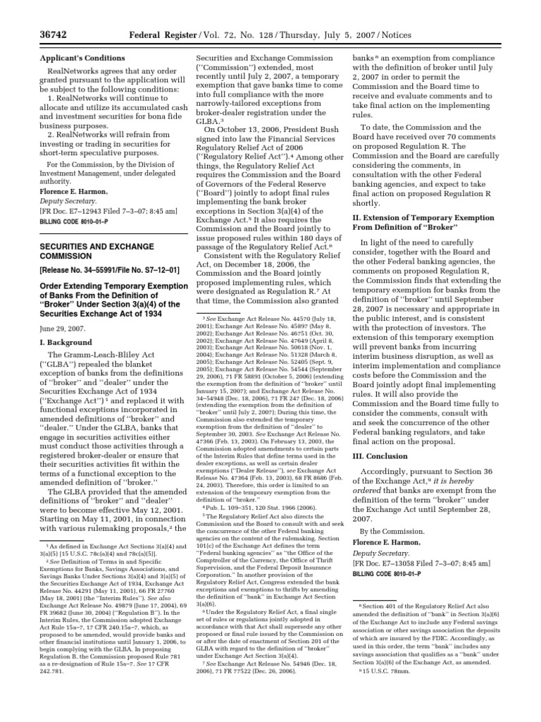 Notice: Investment Company Act of 1940: Broker and Dealer Definitions ... Notice: Investment Company Act of 1940: Broker and Dealer Definitions ...