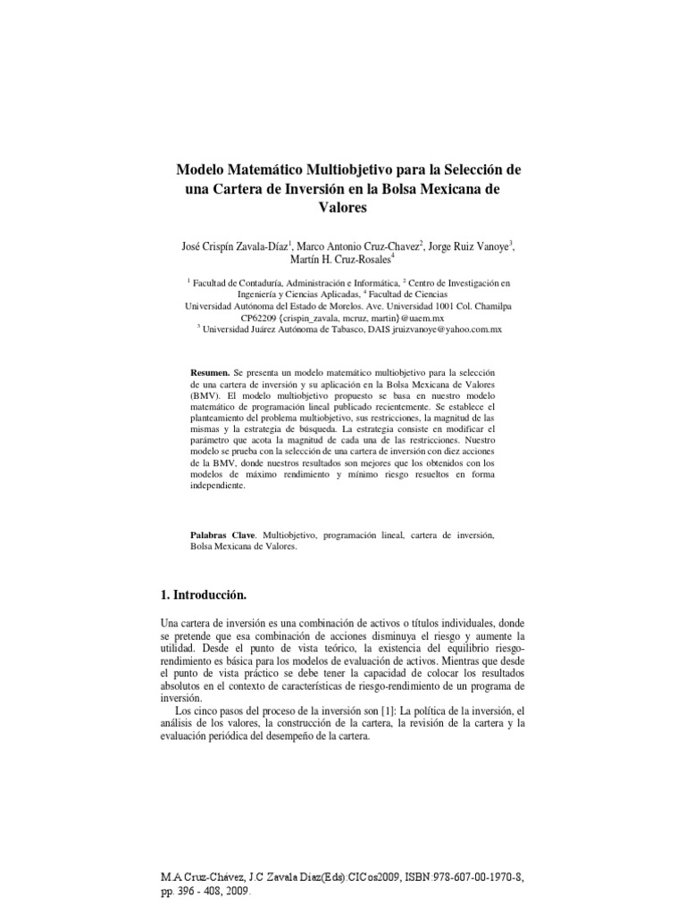 Modelo Matemático Multiobjetivo | PDF | Optimización Matemática | Programación lineal