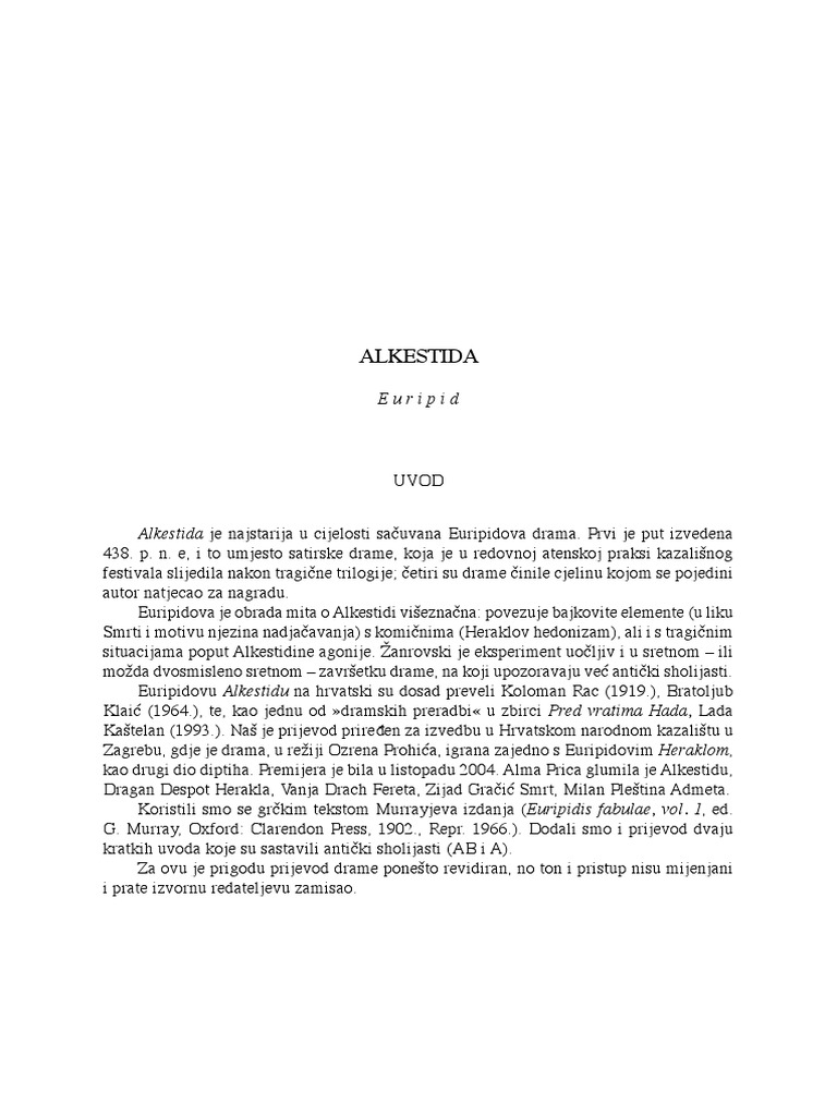 Euripid Alkestida | PDF