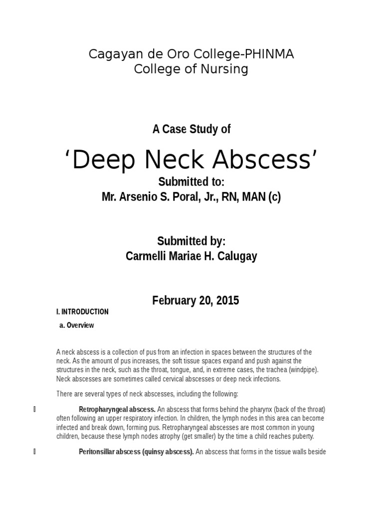 Deep Neck Abscess | PDF | Common Carotid Artery | Vertebra