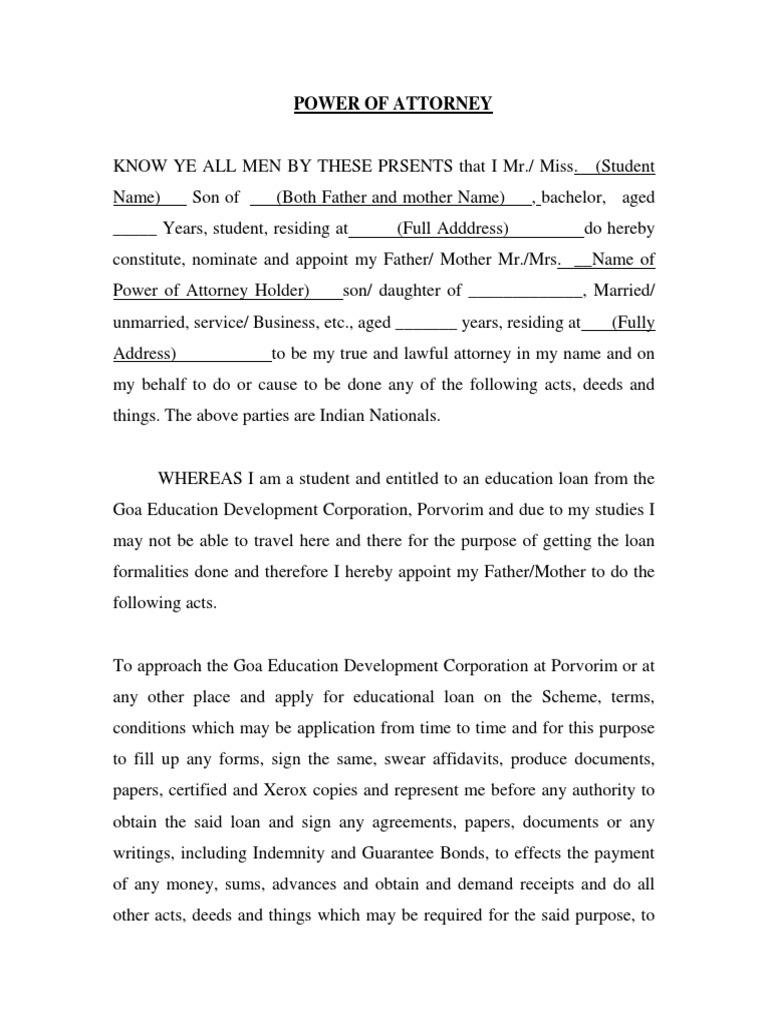 How To Get Power Of Attorney From Usa