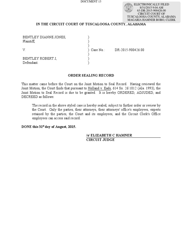 Order Seal Record | PDF