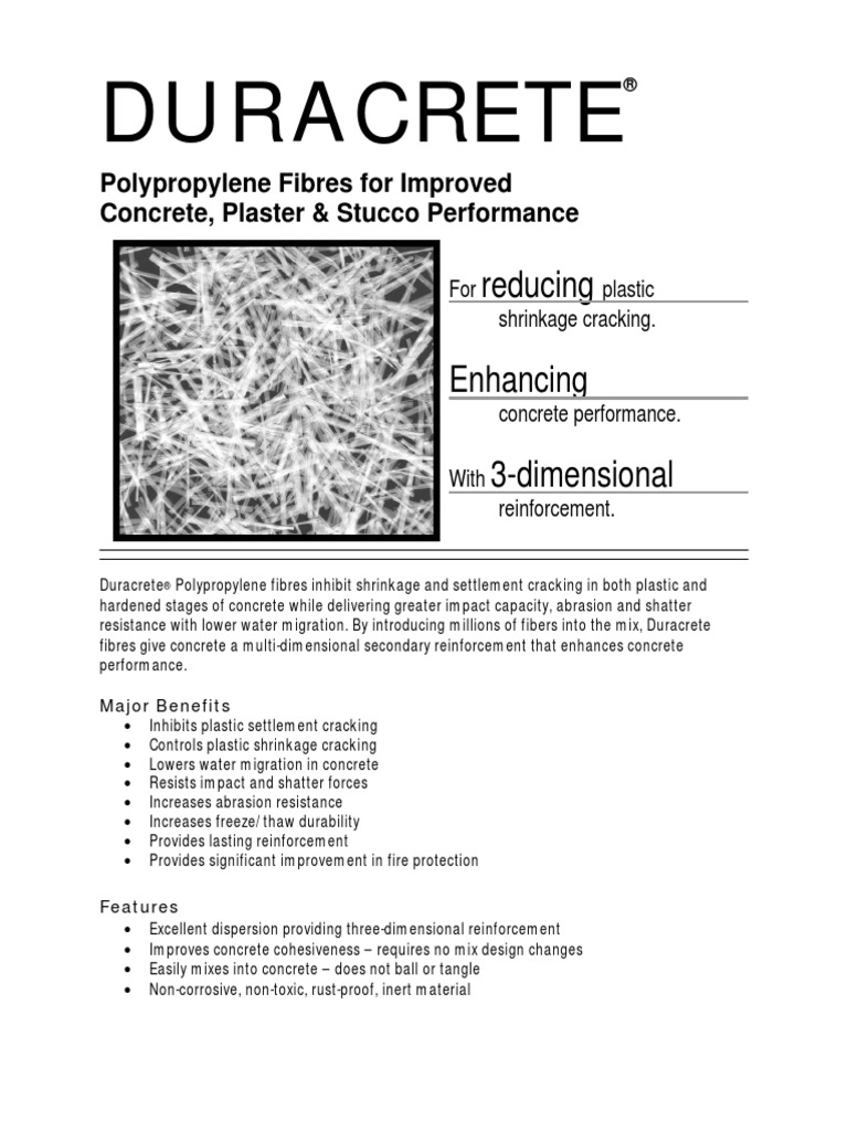 Duracrete: Reducing Enhancing 3-Dimensional | PDF | Precast Concrete ...